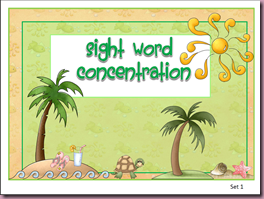 Oceans of First Grade Fun: Sight Word Concentration and Other Stir ...